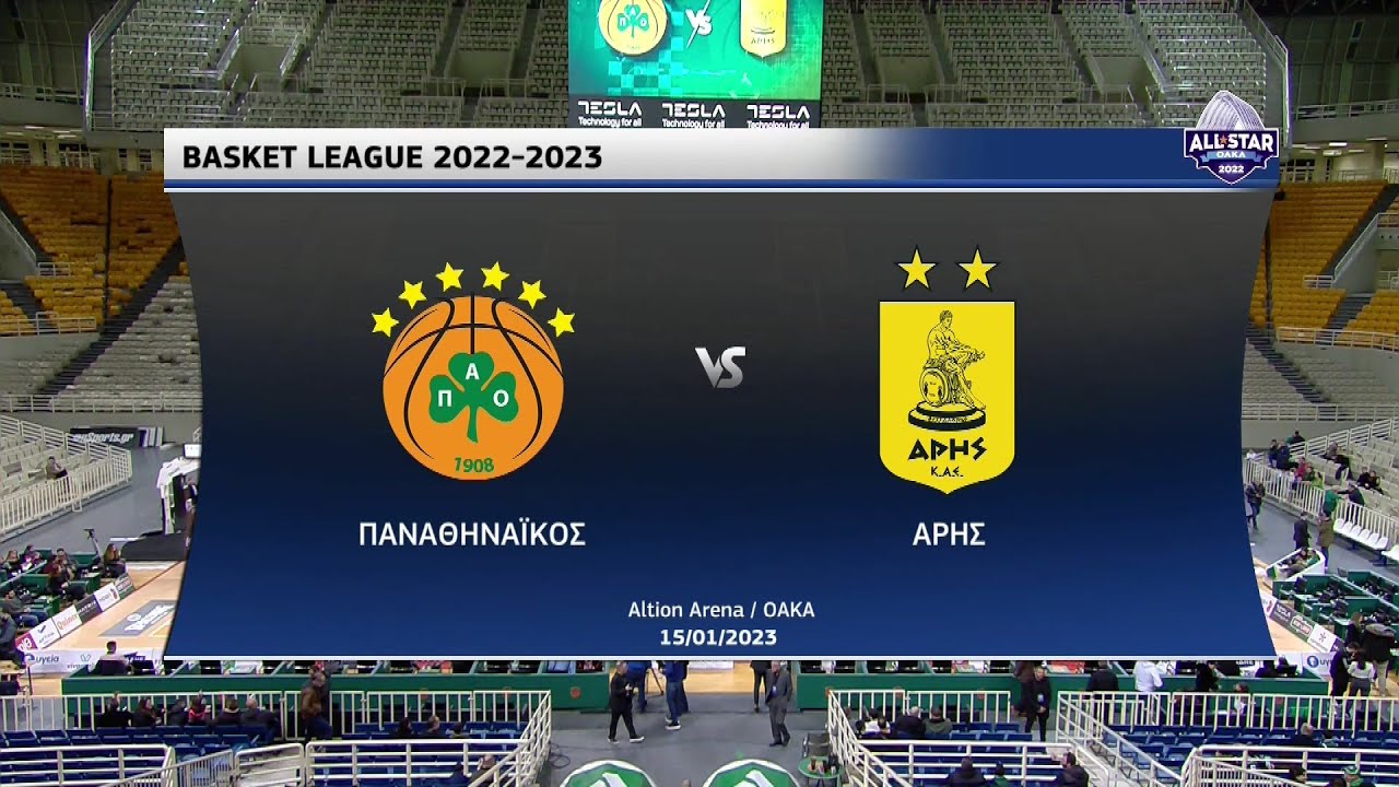Basket League | Παναθηναϊκός - Άρης | 15/01/2023 | ΕΡΤ - YouTube