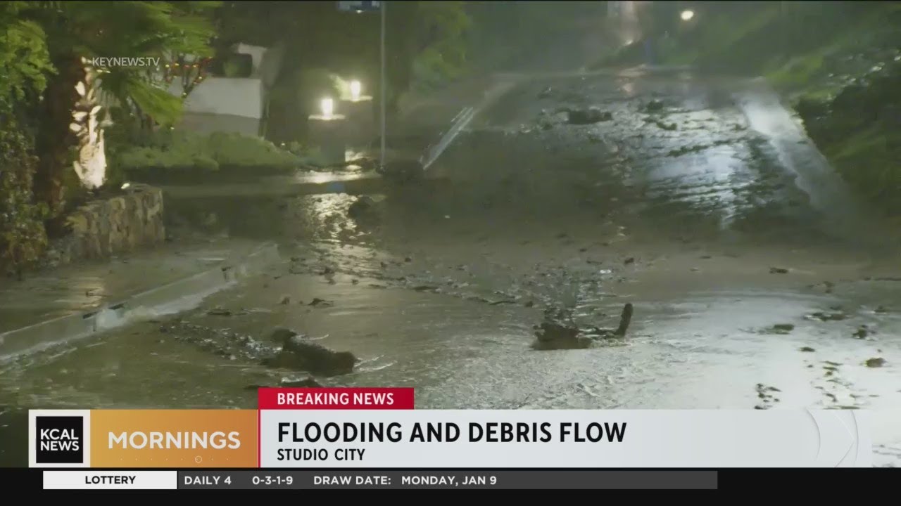 Studio City neighborhood inundated with mud, debris - YouTube