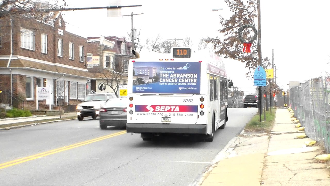 SEPTA BUS: HYBRID NEW FLYER DE40LF 8363 ON ROUTE: 110 - YouTube