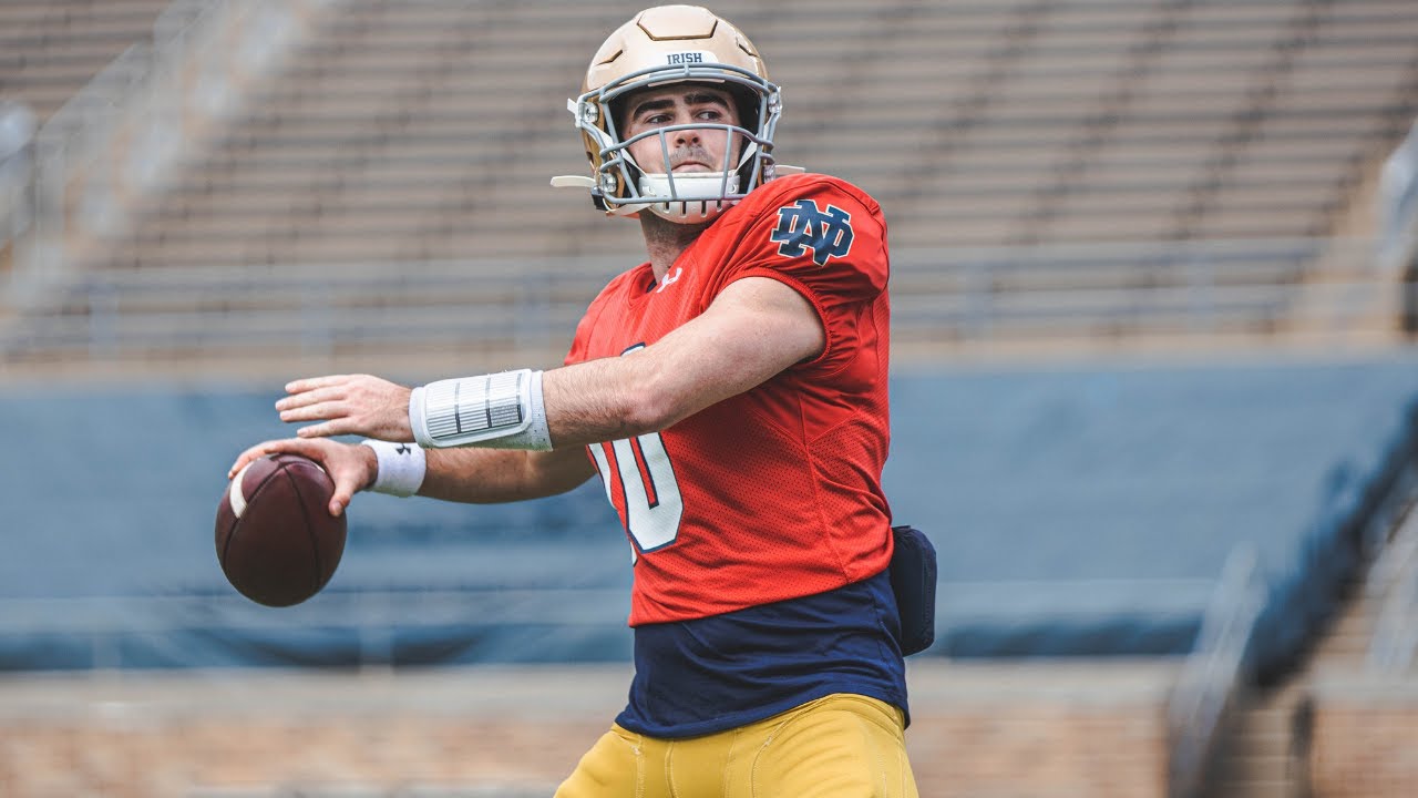 Watch Notre Dame QB Drew Pyne Drop Dimes | Spring Practice Report #8 ...