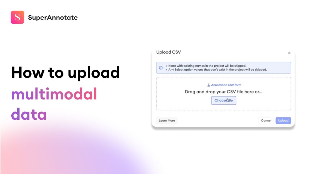 How to upload data to Multimodal project - YouTube