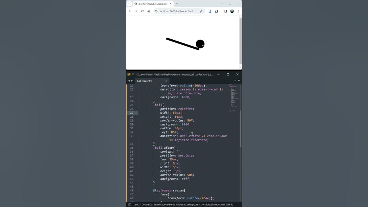 Ball Loader Animation With Html Css Coding Webdevelopment Html Htmlcss Webdesign
