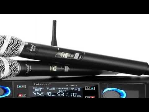 GLXD2 Professional Wireless Microphone System Dual Channel UHF Fixed Frequency Cordless Handheld ...