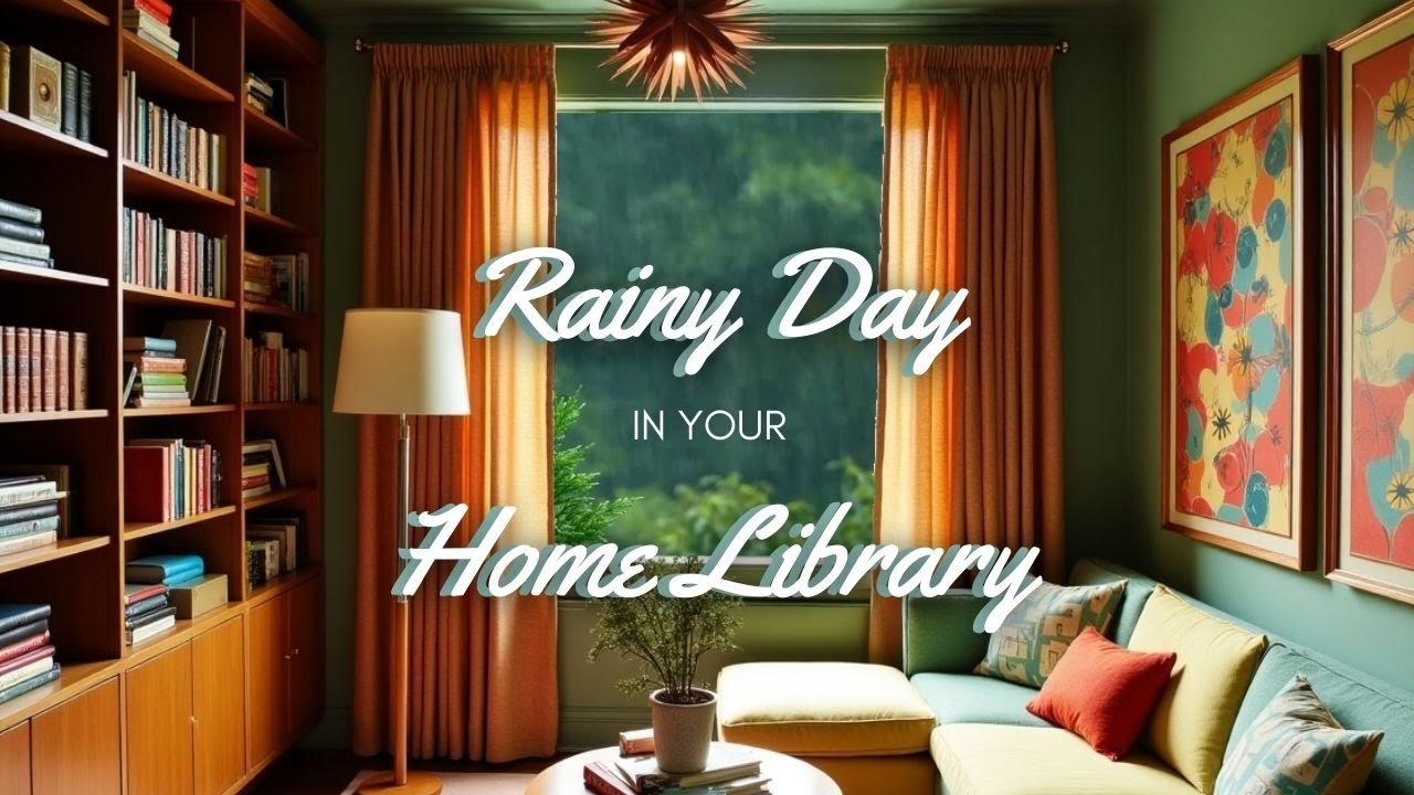 Rainy Home Library Ambience - YouTube