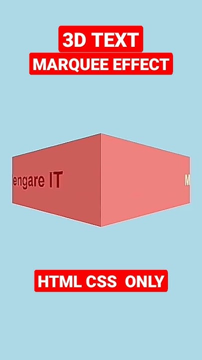3d Text Marquee Effect Html Css Only Mengareit Htmlcss Shorts Webprogramming Tutorials