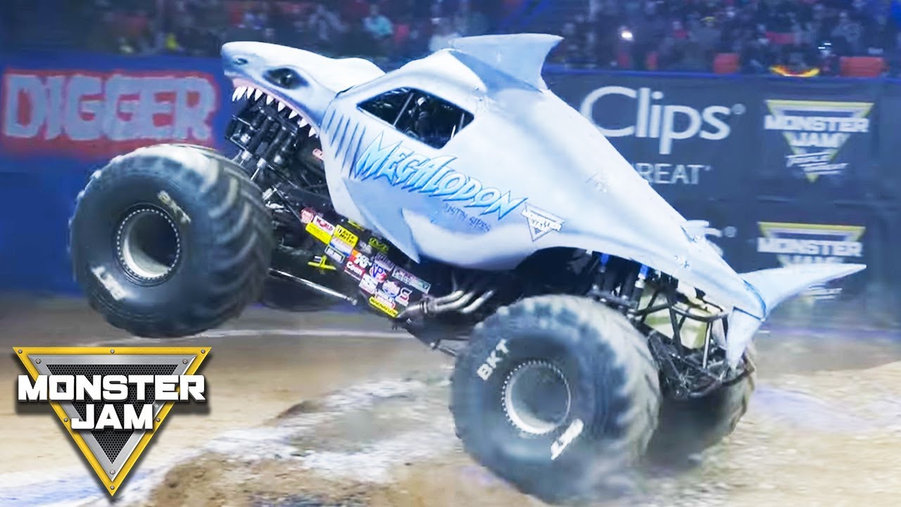 Megalodon driver Justin Sipes Two-Wheel Save Charleston | Monster Jam ...