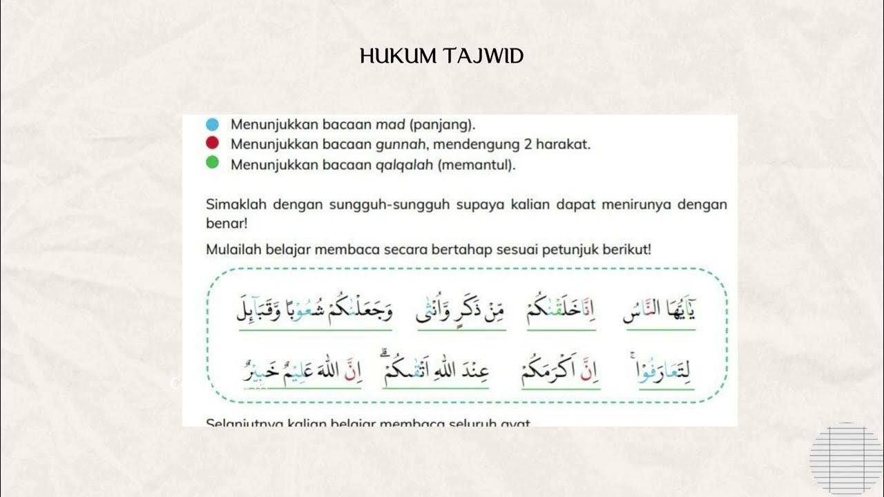 Mengaji Dan Mengkaji Qs Al Hujurat Ayat 13 Kelas 4 Semester 1 Bab 1