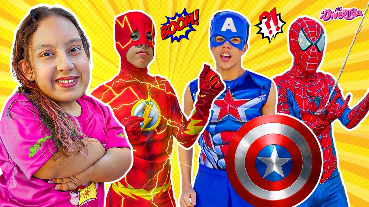 MC Divertida brinca com Super Heróis e Ajuda seus amigos - YouTube