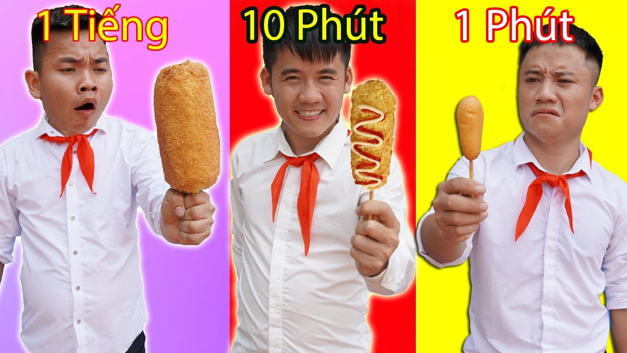 Hưng Troll | Thử Thách Xúc Xích Hot Dog 1 Phút Vs 10 Phút Vs 1 Tiếng ...