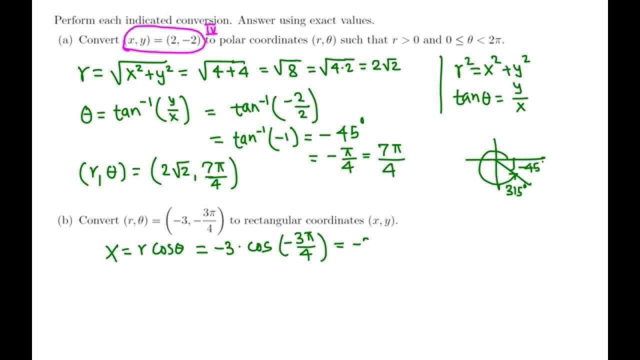 Trig: Rectangular and Polar coordinates - YouTube