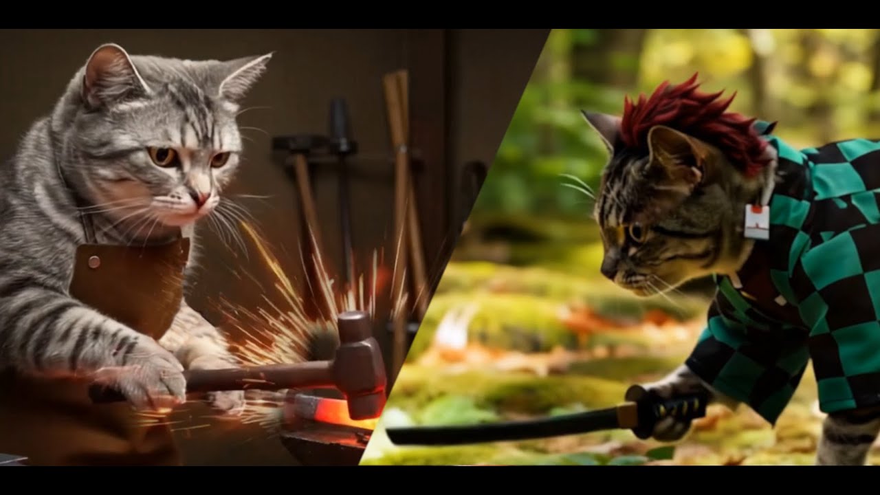 Cat Dressed as Tanjiro from Demon Slayer: Kimetsu no Yaiba Slays a ...