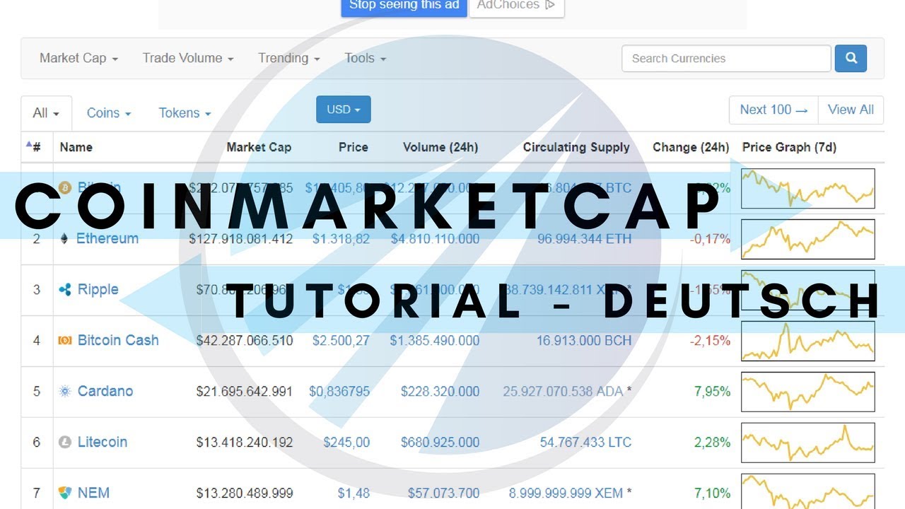 Coinmarketcap.com - Tutorial Deutsch - YouTube