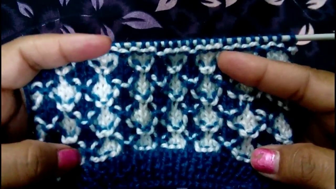 Knitting Design #18 | Double Colour Design | Easy Tutorial - YouTube