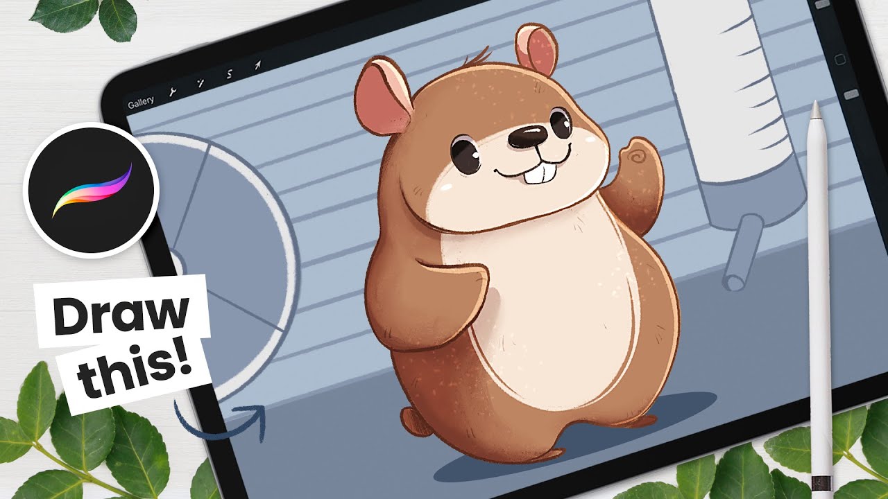 How To Draw A Cute Hamster • Procreate Tutorial - YouTube