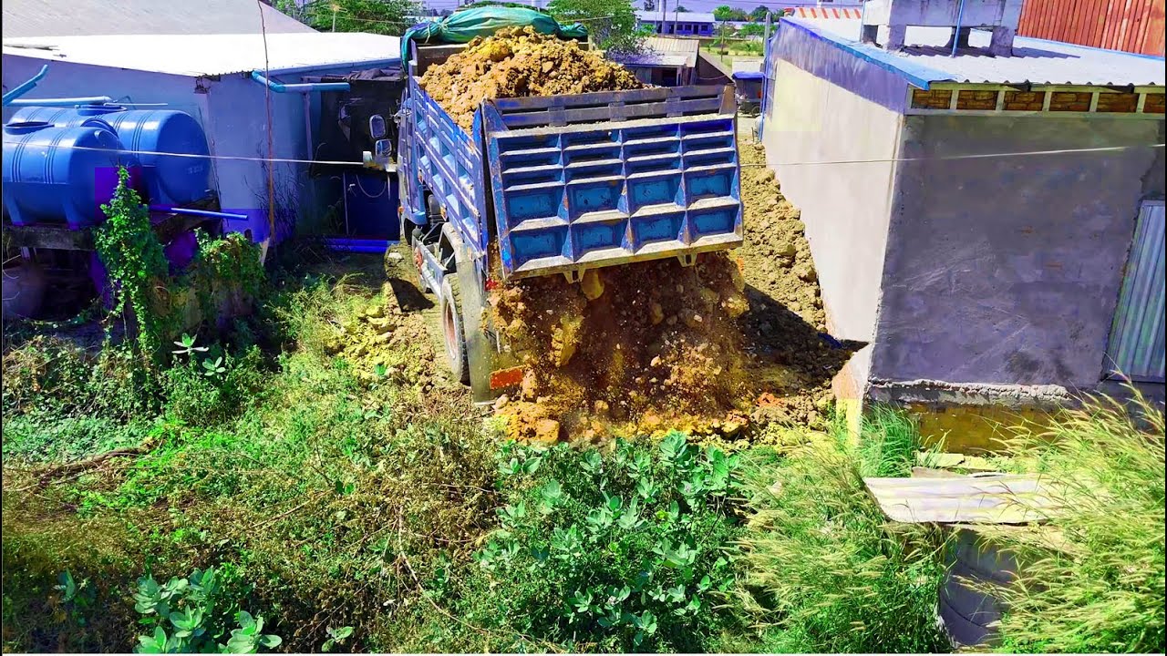 Start New project!5T Dump Truck Filling Land Flooded Space House, Skill ...