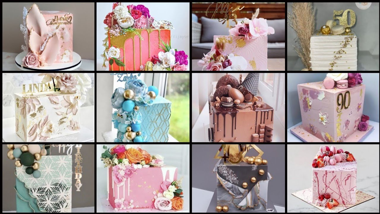Latest Square Shape Cake Decoration ideas || Best Square Shape Cake ...