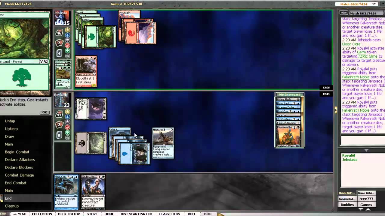 Magic the Gathering Online - Standard Blue black control vs. Red green ...