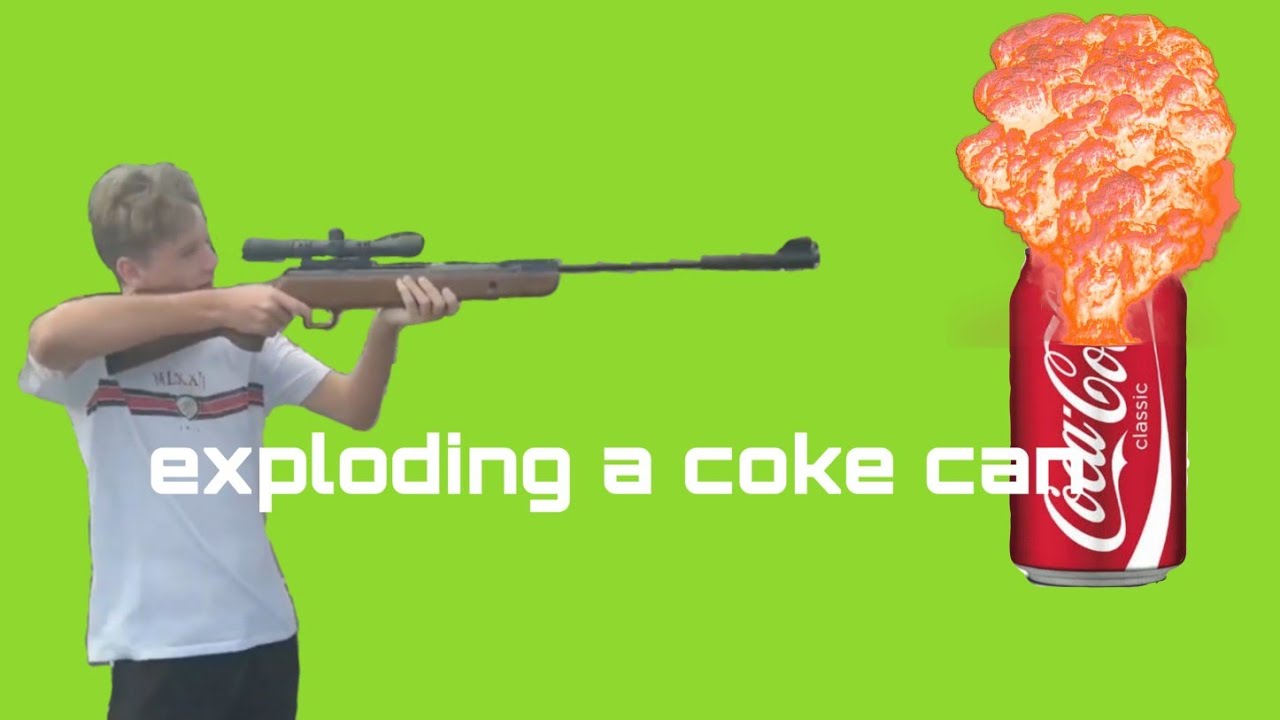 Exploding a Coke can with a air rifle - YouTube