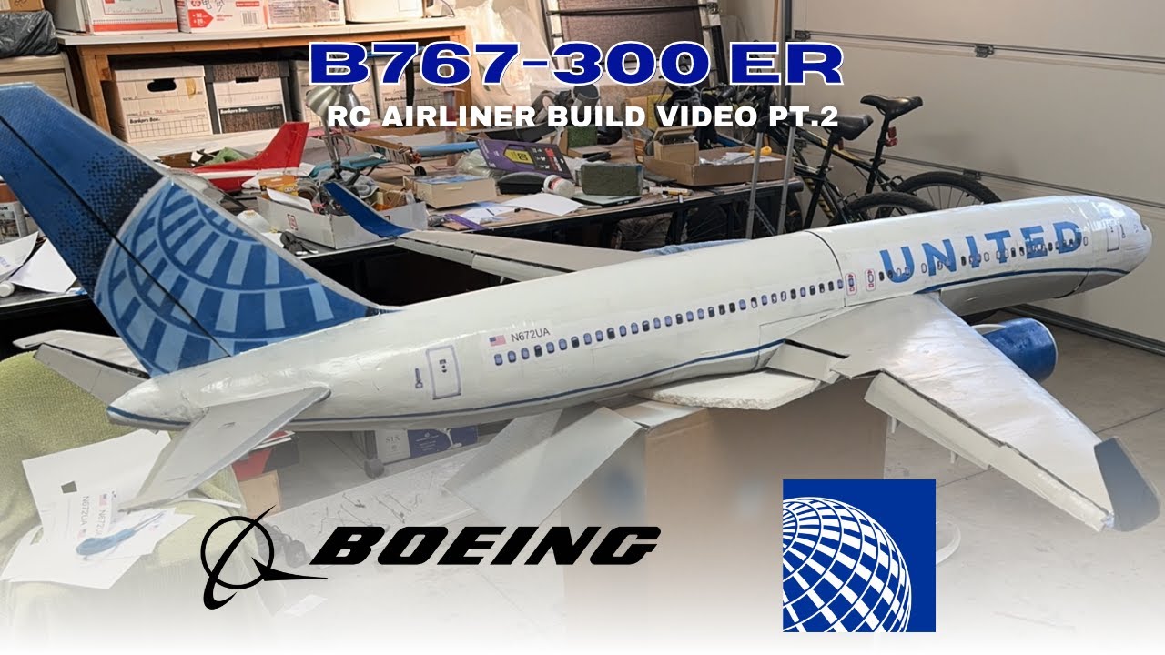 Build Video Pt. 2: 7ft long RC Boeing 767-300ER - YouTube