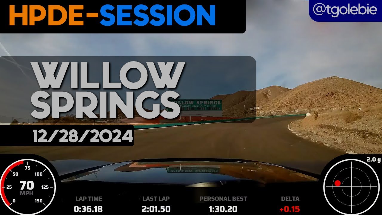 HPDE - Willow Springs- Full Session - Fast Laptime: 1:29.57 - Camaro ZL1 1LE - 12/28/2024 - YouTube