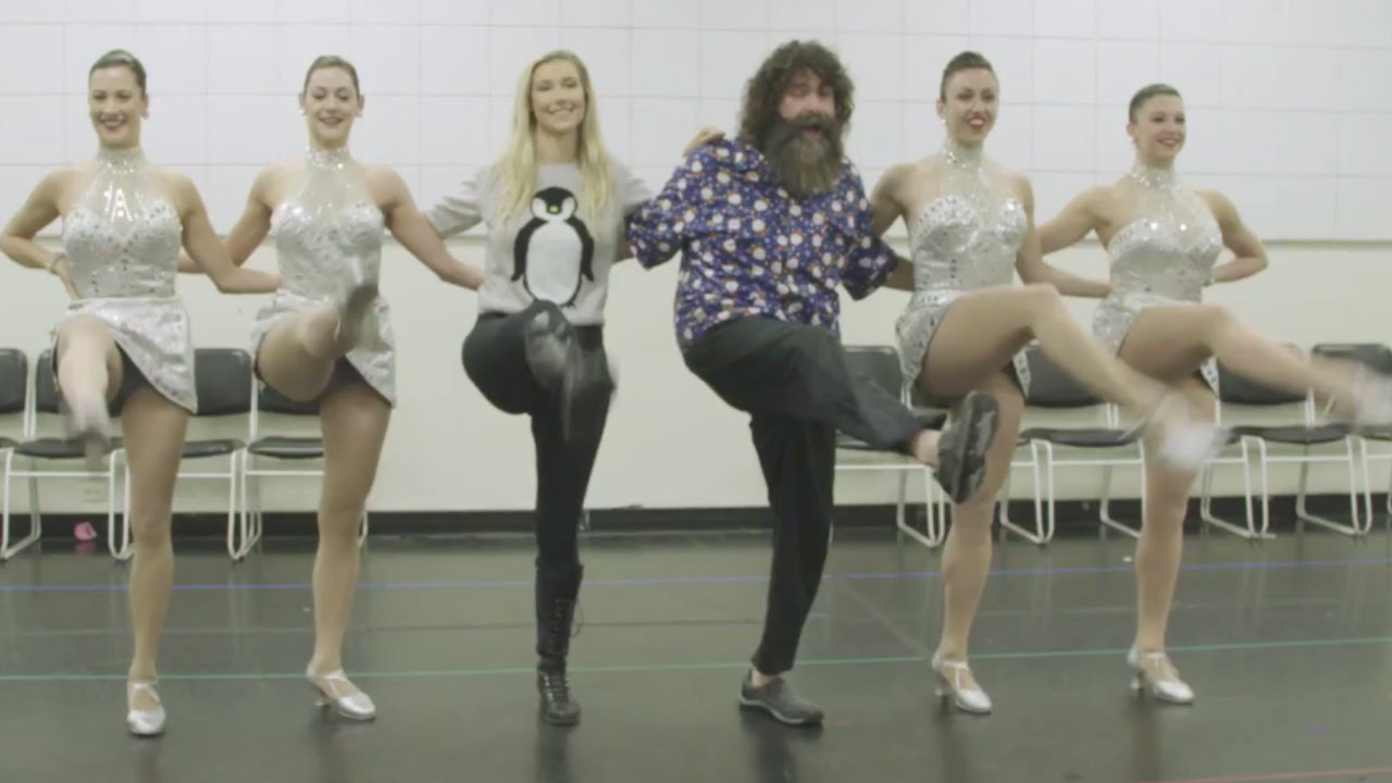 Mick Foley Kicks with the Rockettes - YouTube