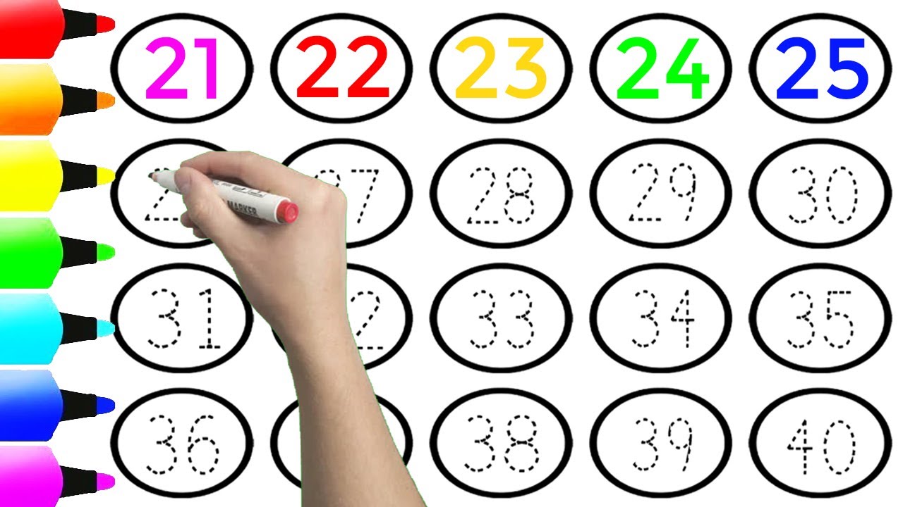 Let's Read and Write Numbers 21 to 40 Easy Step by Step for Kids ...