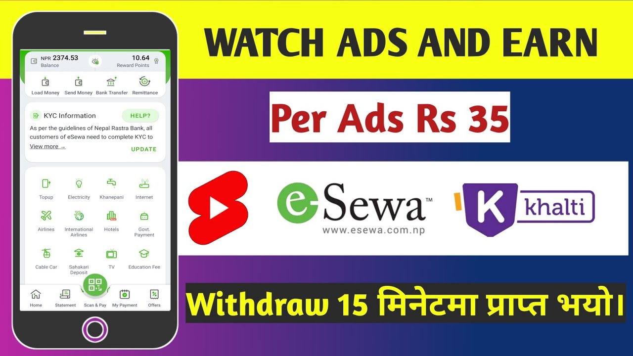 New nepali earning website 2023||Payment proof☺️ ️||esewa earning app ...