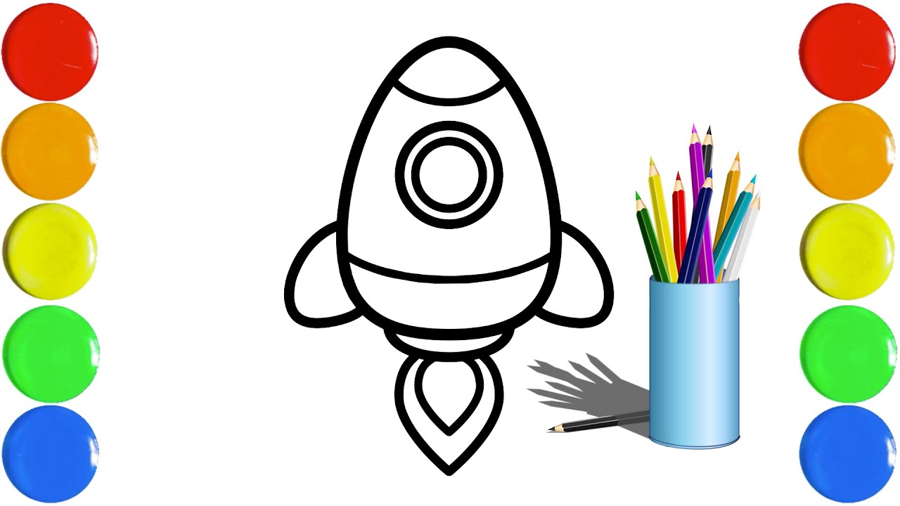 Easy How To Draw a Cartoon 🚀 Rocket || Simple Rocket Drawing for Kids ...