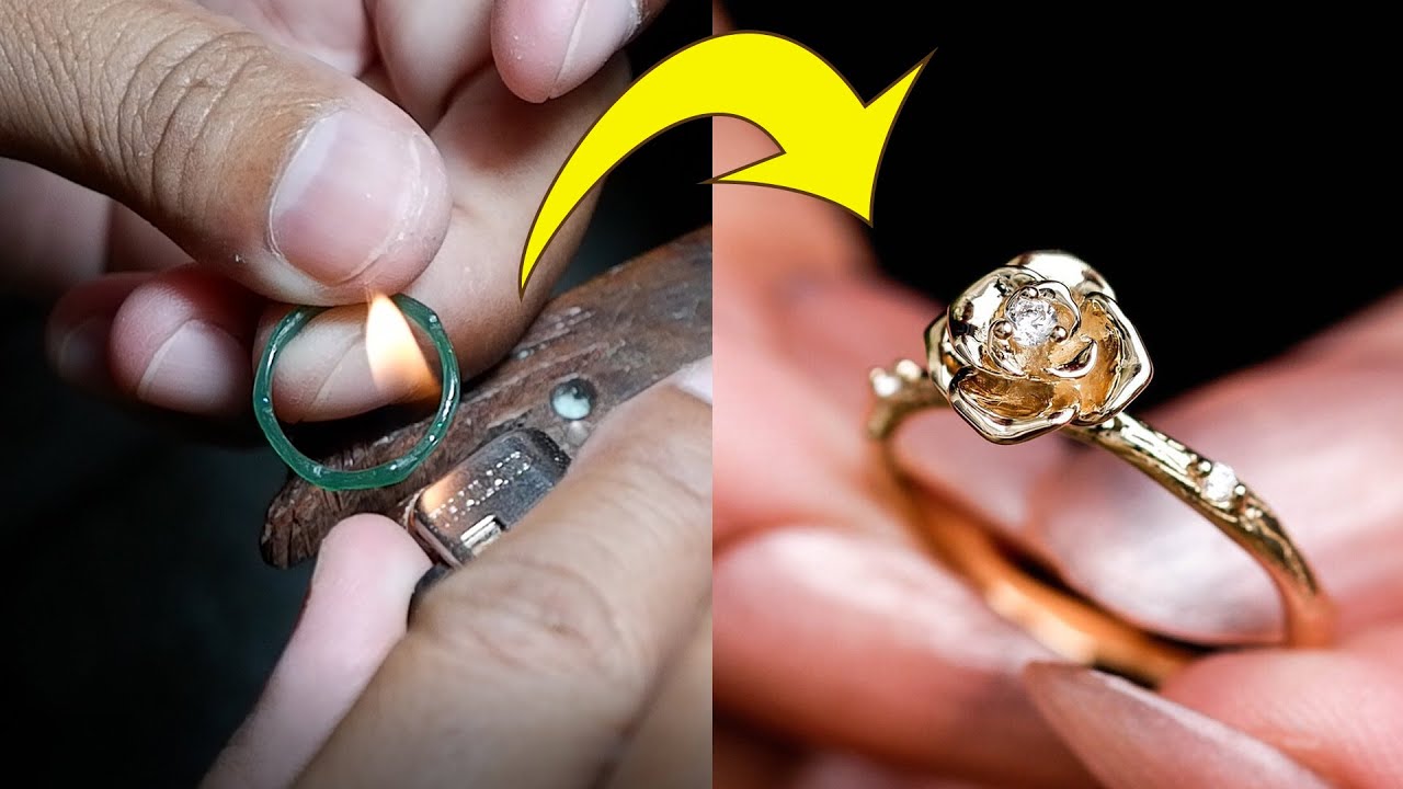 How to we Make our Master Wax Carving by Hand [ ROSE FLOWER RING ...