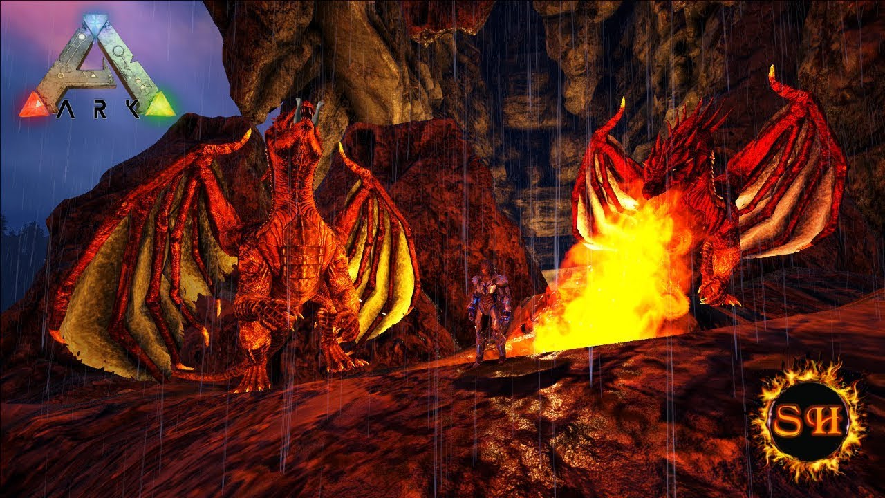 Poison and Fire Drake Taming! Center Map Annunaki Genesis ARK: Survival ...