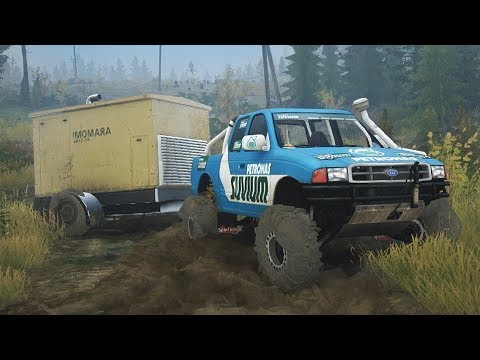 MUDRUNNER MODS! 4x4 Ford Hauling a Trailer Through Mud! (SpinTires ...