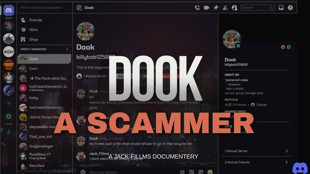 Dook / HankYT the scammer - YouTube