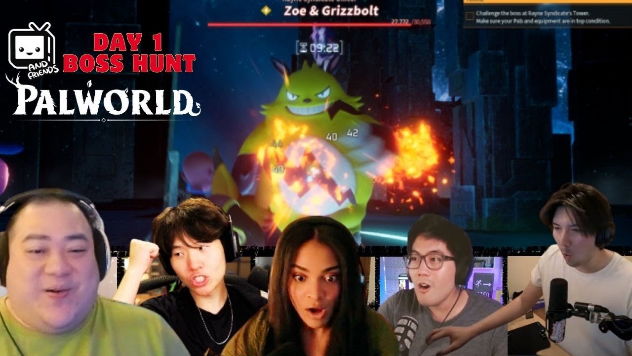 Palworld Day 1 Boss Hunt with Offline TV & Friends Led by Toast Scarra ...