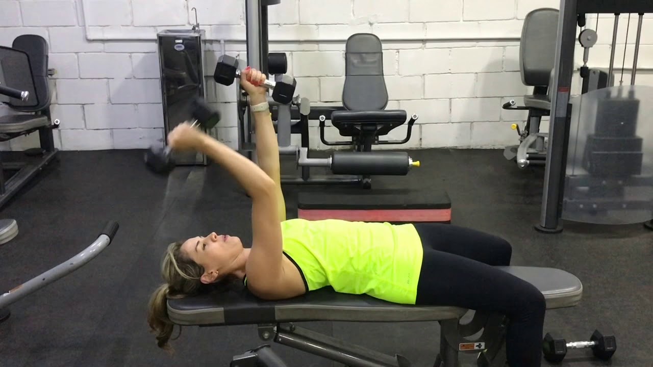 Triceps testa com halter alternado - YouTube