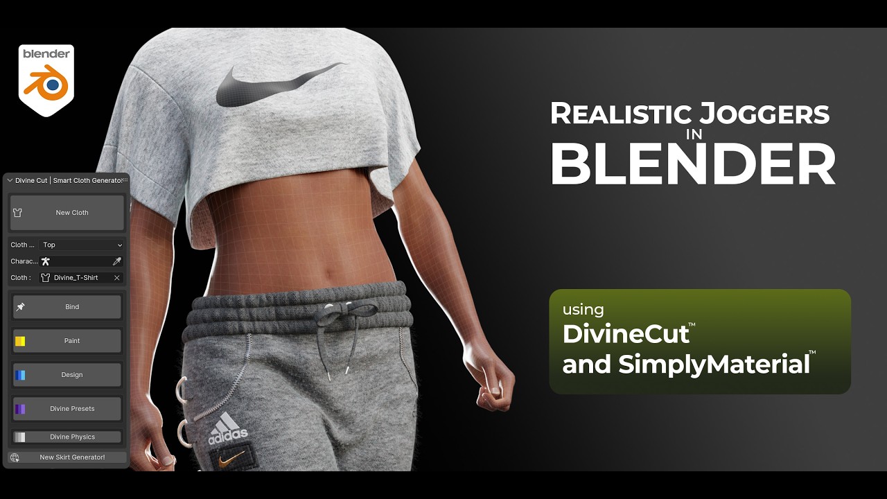 Realistic Clothes in Blender using DivineCut Addon and Simply Material ...