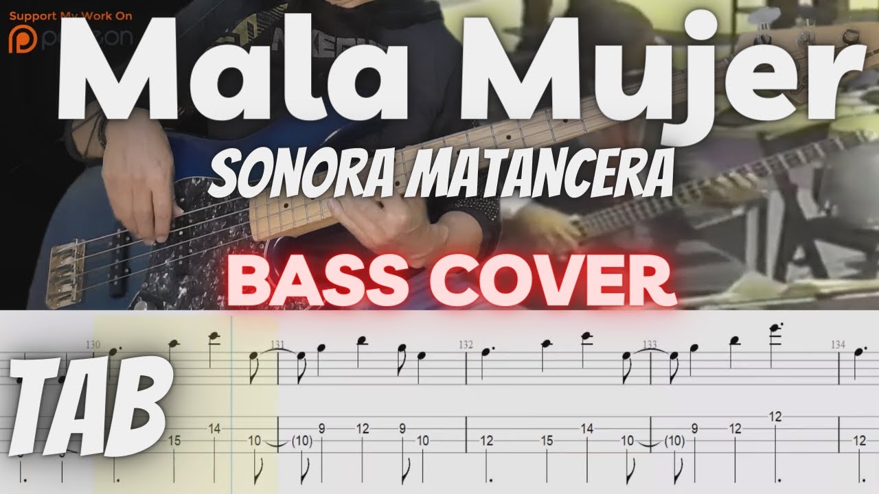 Mala Mujer - Sonora Matancera //Bajo Electrico bass cover TABS - YouTube