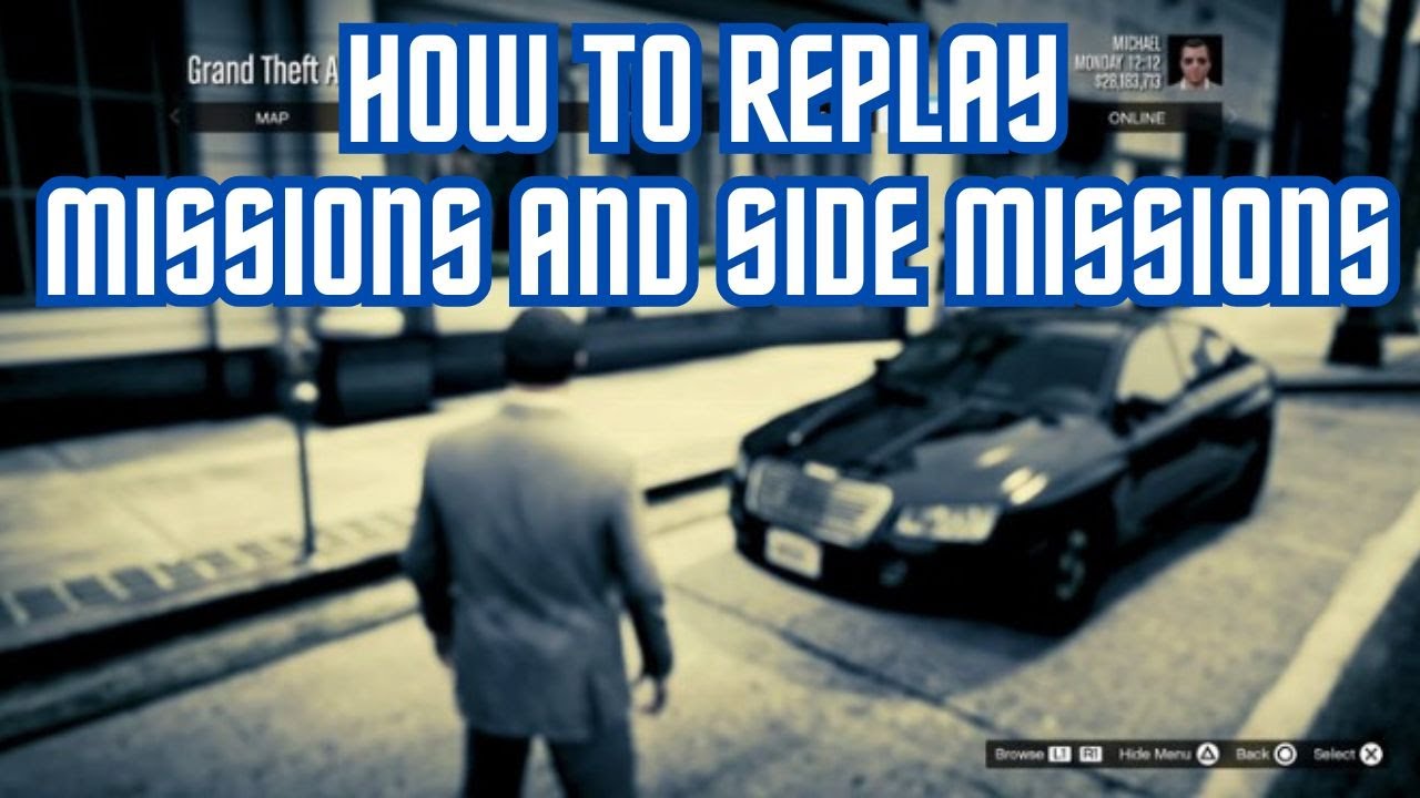 GTA V : Story Mode - How To Replay Missions and Side Missions - YouTube