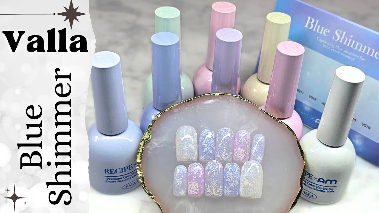 Valla X AM~Blue Shimmer Collection~Swatch, Review & Nails - YouTube
