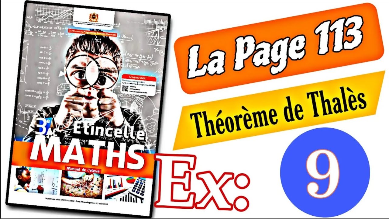 Étincelle Maths 3AC la page 113 Théorème de Thalès Exercice 9 je me ...