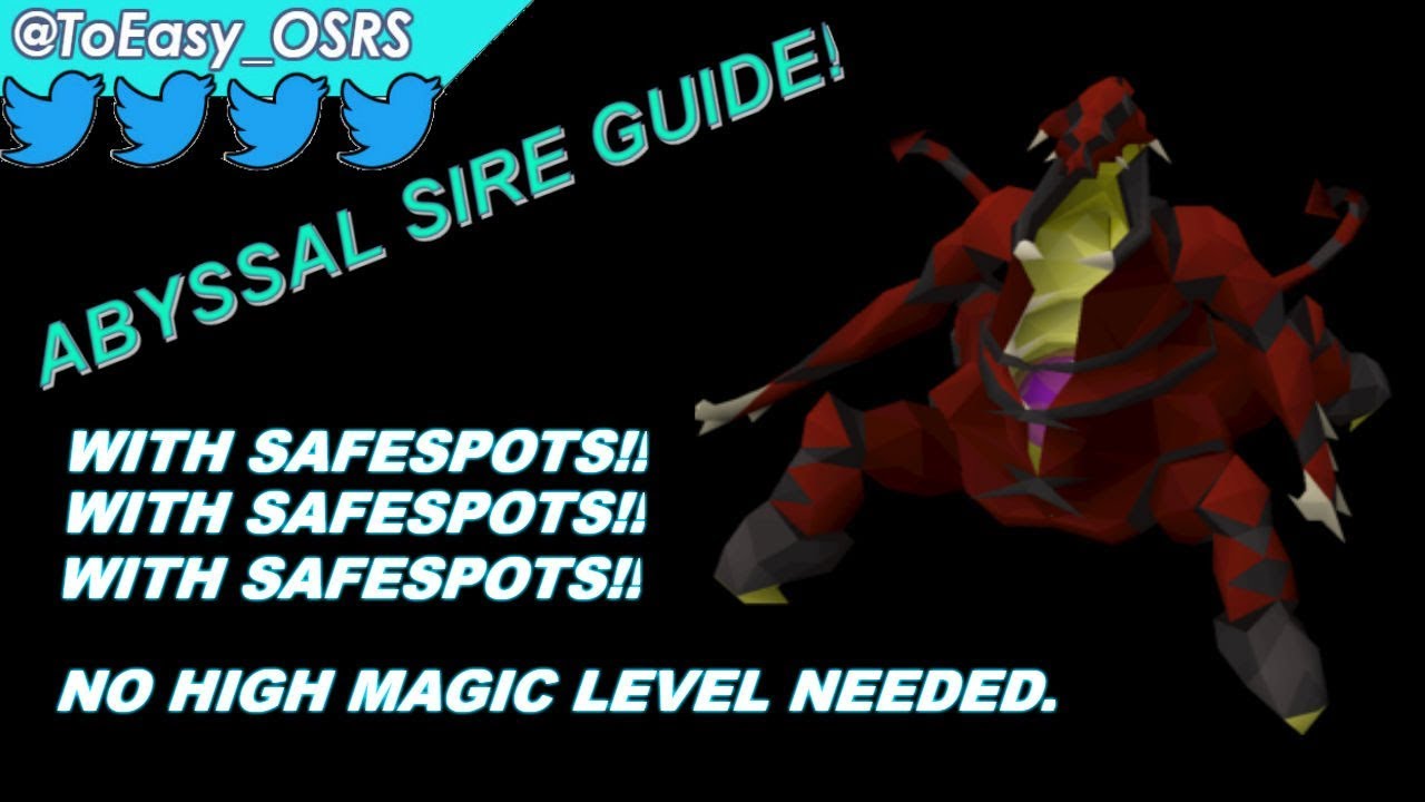OSRS Abyssal Sire GUIDE - Safespots, no high magic level needed! - YouTube