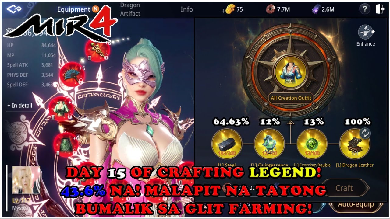 MIR4 - DAY 15 CRAFTING PAULIT ULIT NA GRIND PARA LANG MATAPOS ANG LEGEND! SACRIFICE EXP MUNA ...