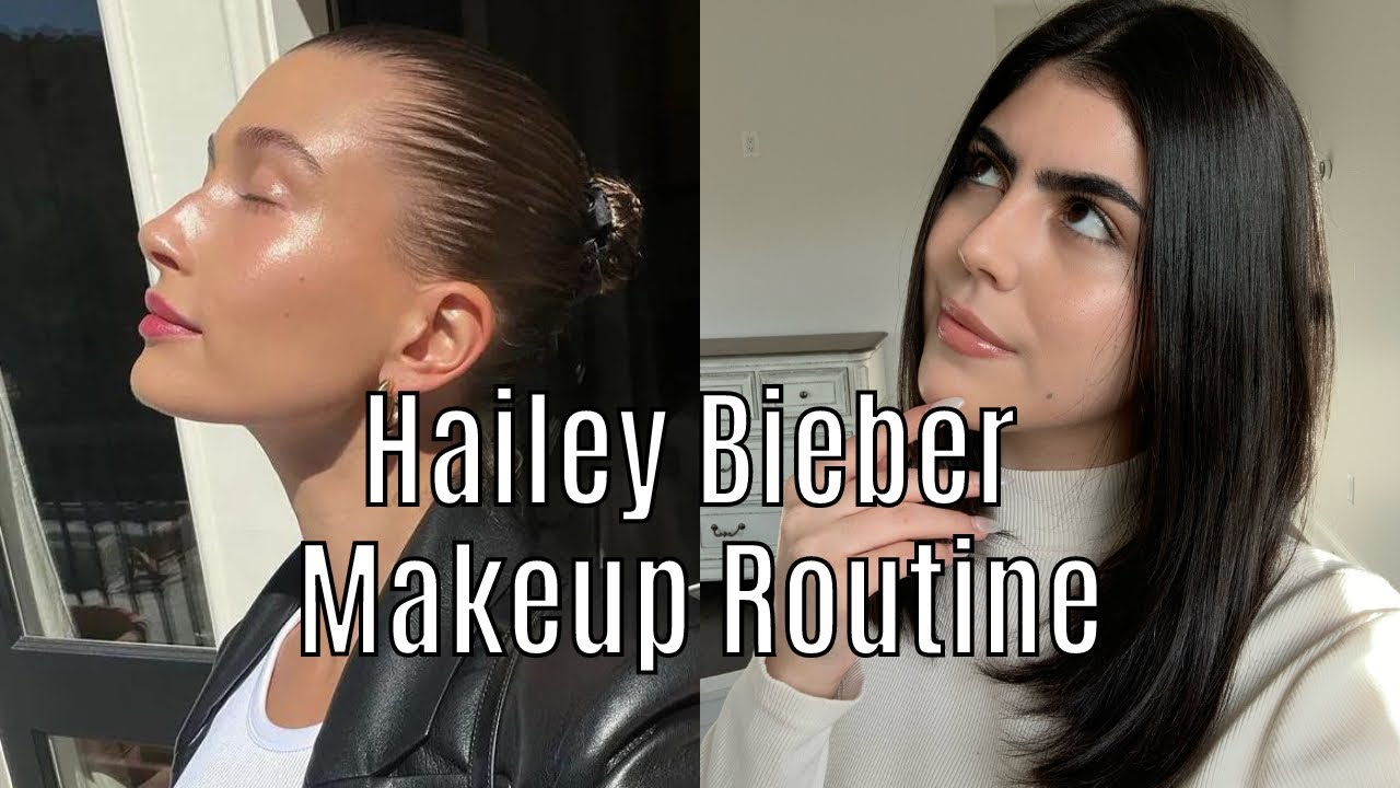 Recreating HAILEY BIEBER'S Makeup Routine! GLOWY MAKEUP TUTORIAL ...