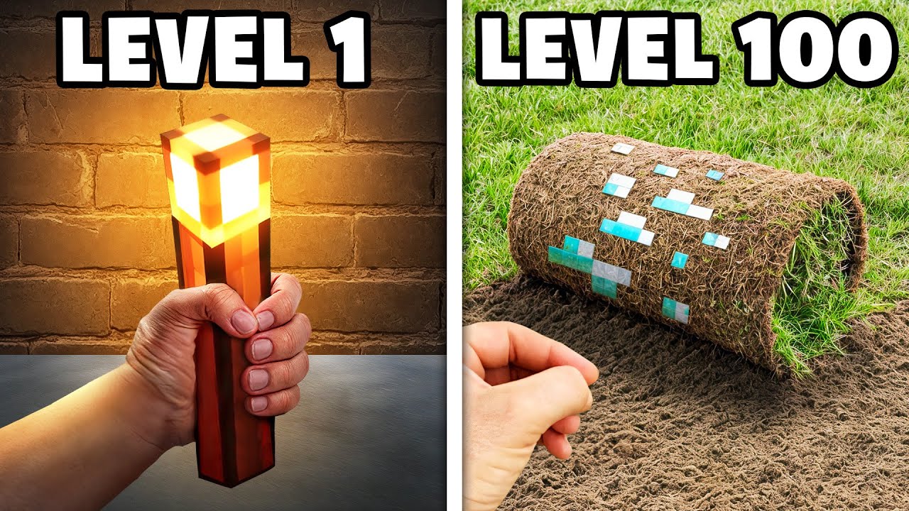 Level 1 to 100 DIY Minecraft Inventions - YouTube