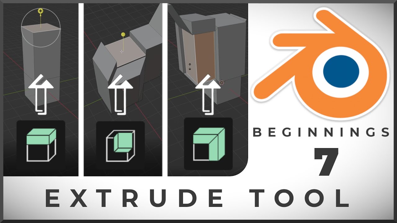 How to use Extrude Tool in Blender - Tutorial 7: BLENDER BEGINNINGS ...