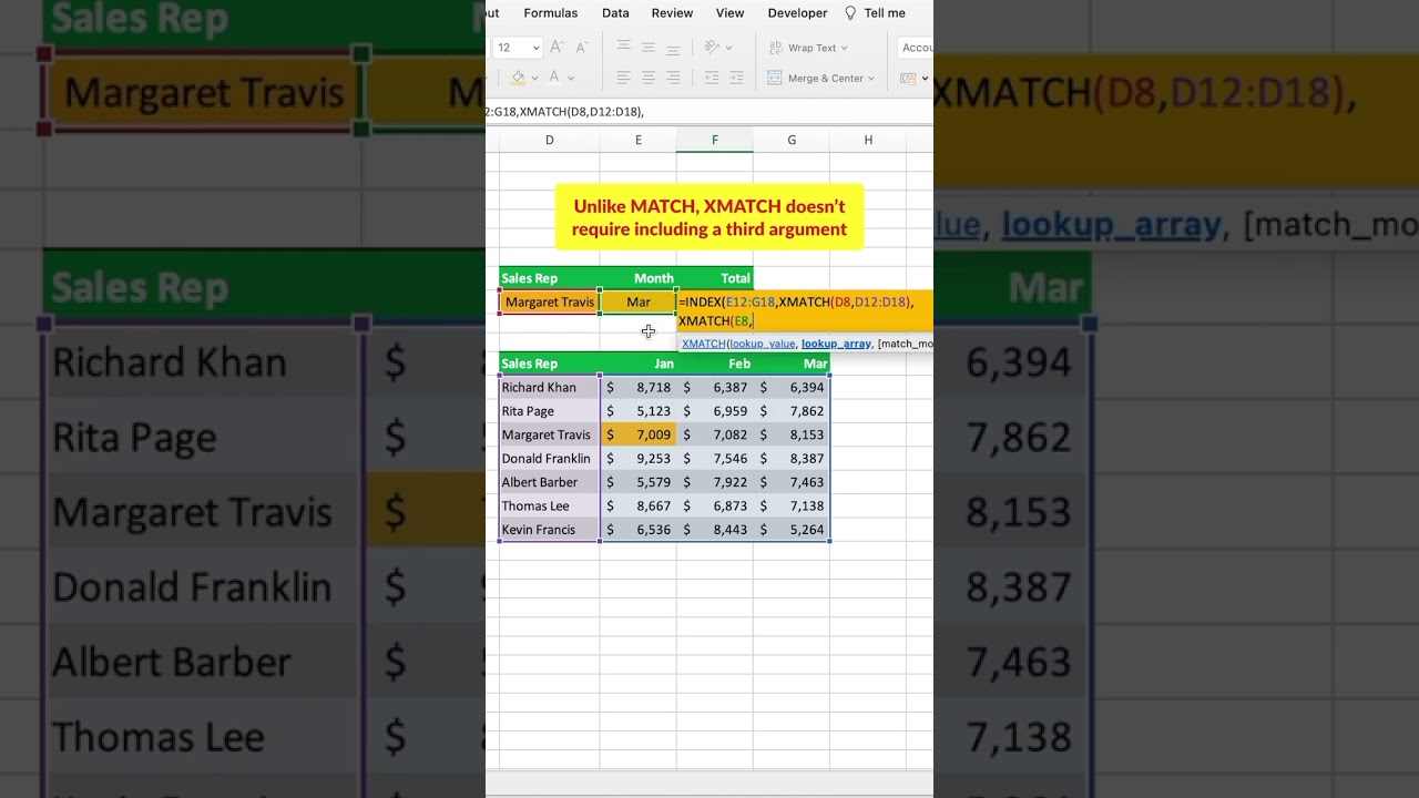 #Shorts | How to Use the #XMATCH Function | Difference with #MATCH ...