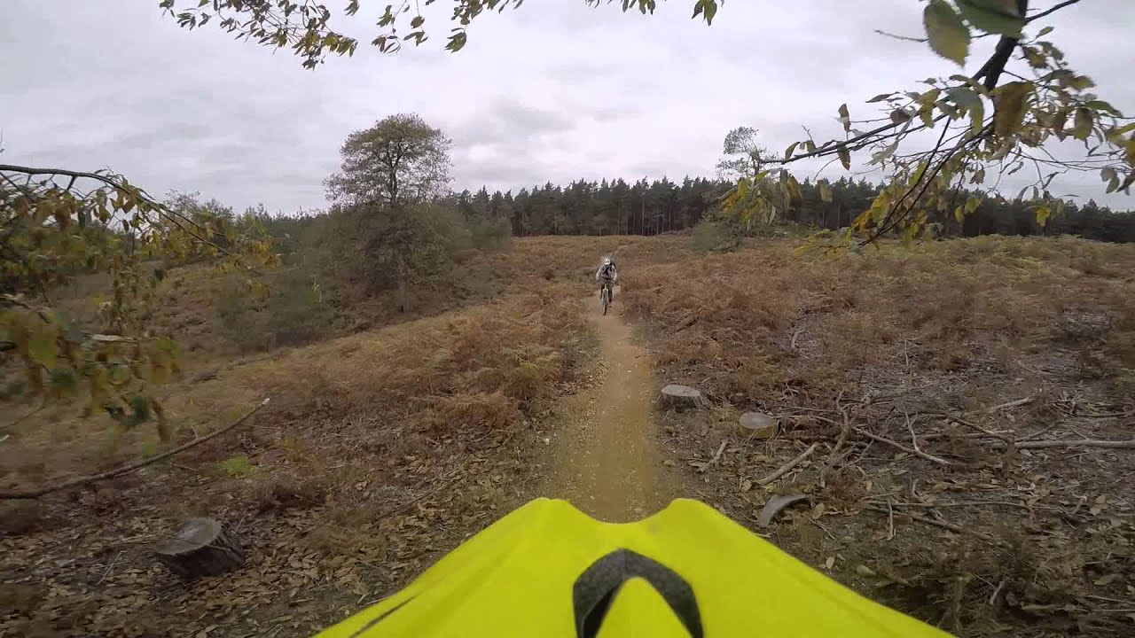 Scene from behind at Swinley forest red trail - YouTube