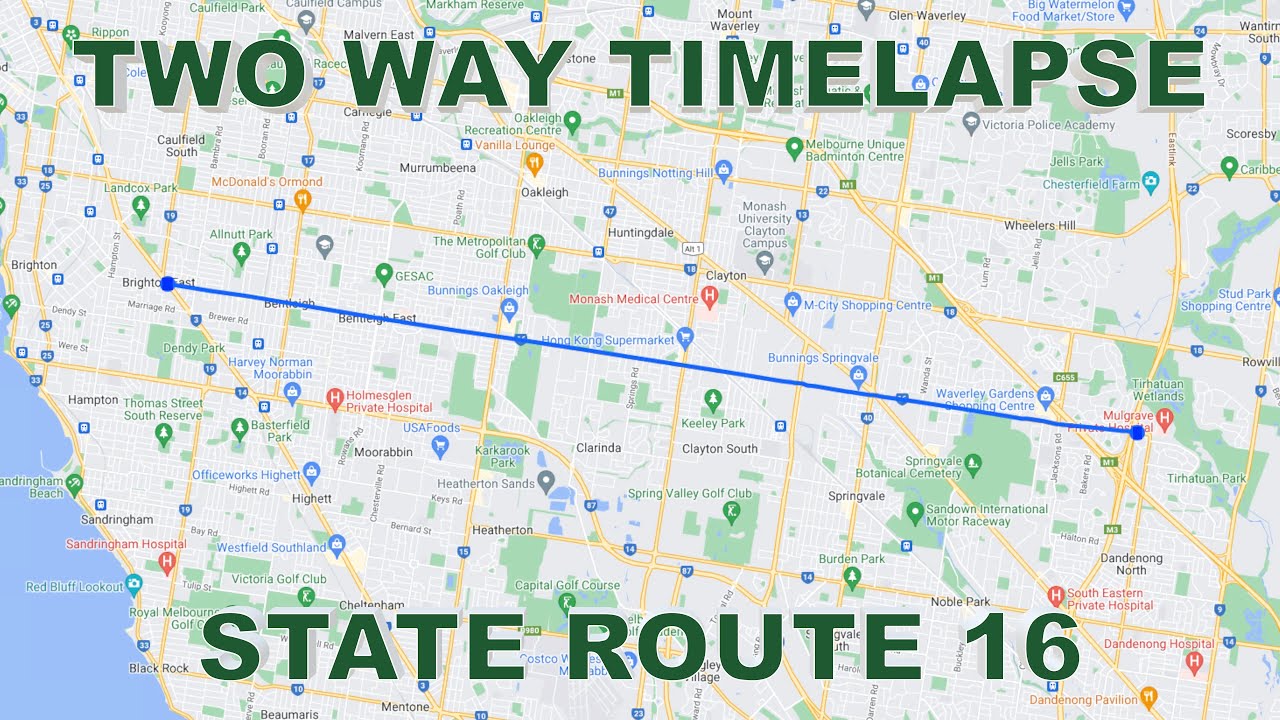 TWO WAY TIMELAPSE | State Route 16 | State Routes Melbourne (Time Lapse ...