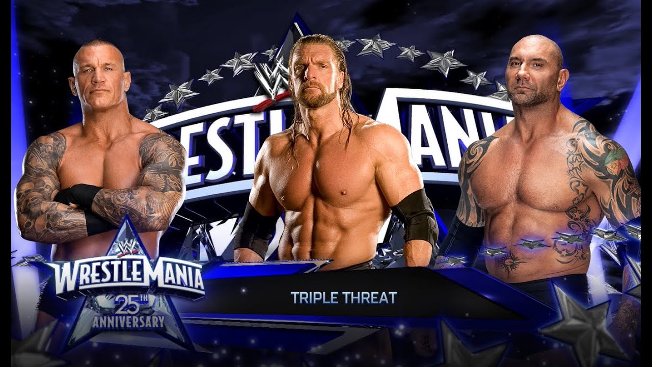 WWE Randy Orton vs Triple H vs Batista (EVOLUTION) - YouTube
