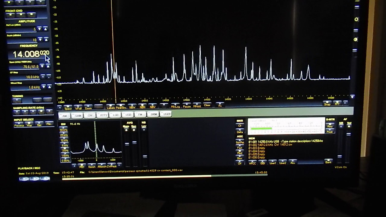 Contest 3/8 Perseus SDR V5 software - YouTube
