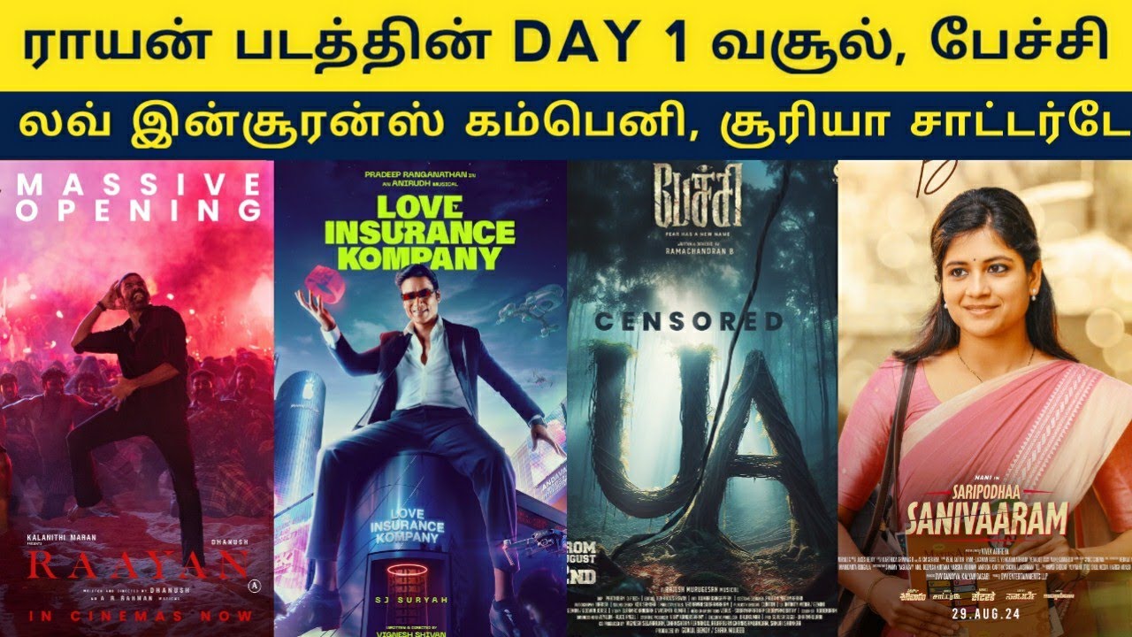 Cine News | Raayan Day 1 Collection, Love Insurance Kompany, Suryas ...